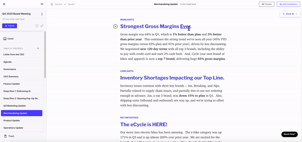 Commenting in the Editor